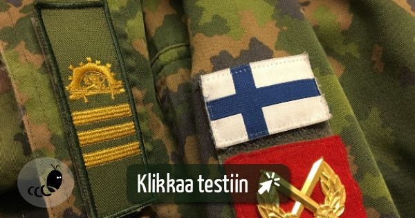 Testaa - Suomen Armeijan Arvomerkit (Vaikeustaso: Vaikea) | Testimato